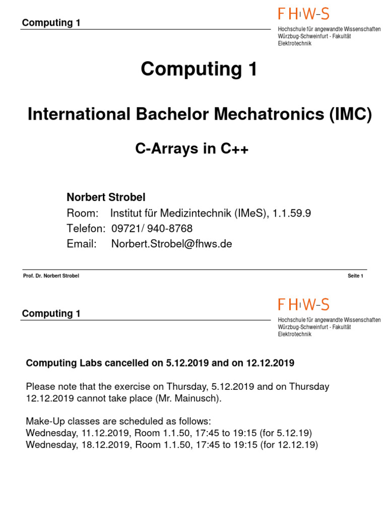 C Arrays In C Pdf Science And Mathematics Technology And Engineering 