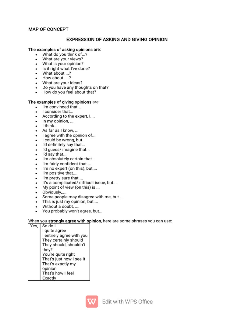 Asking and Giving Opinions Guide | PDF