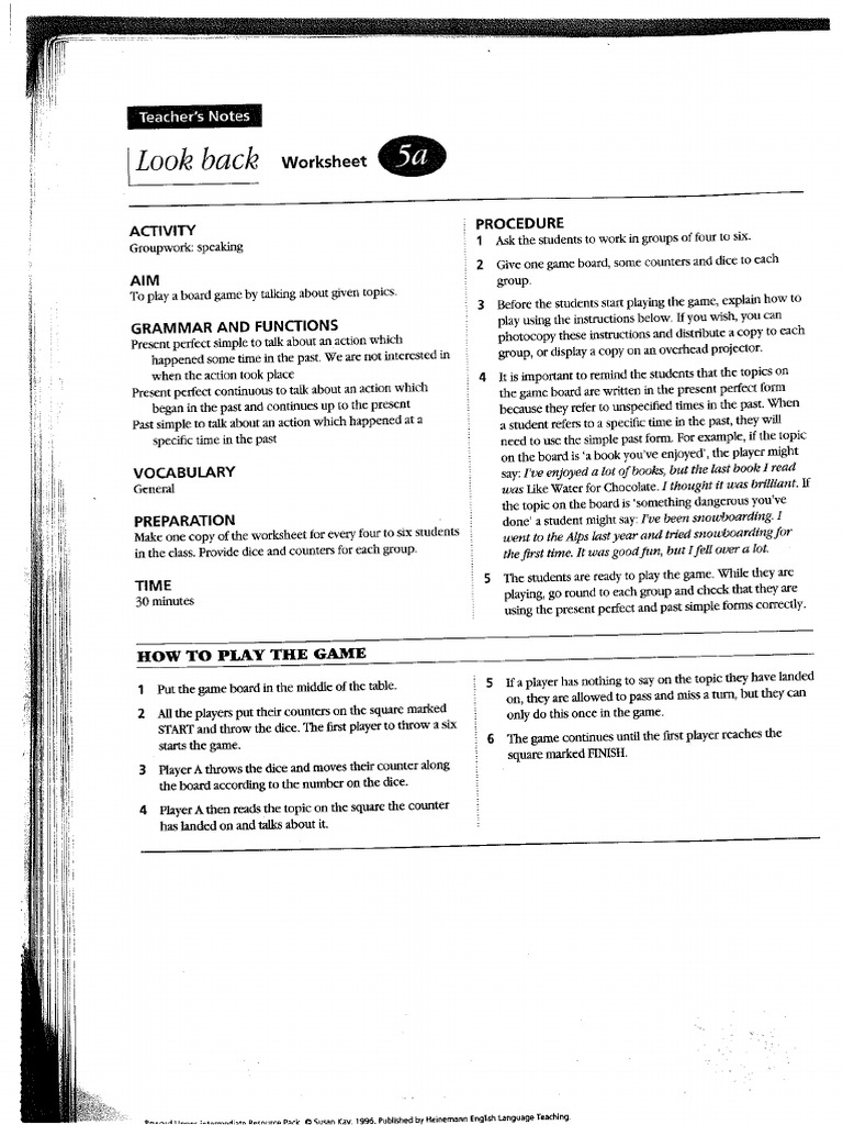 Look Back - Reward Upper Intermediate P. 30-31 | PDF