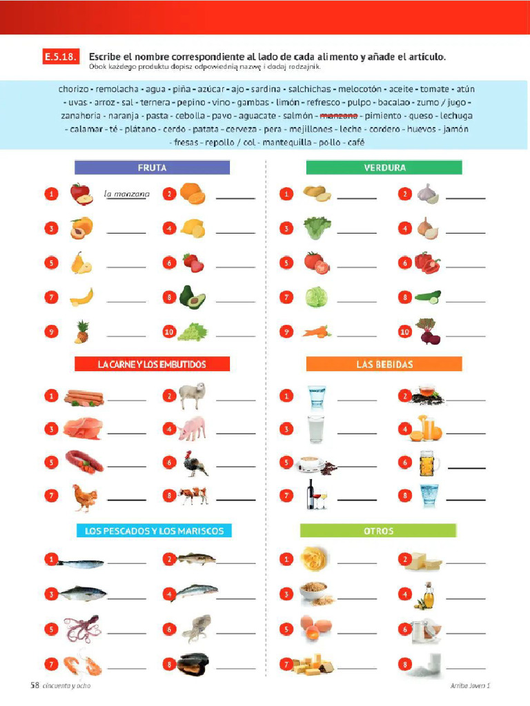 Comida Ejercicios | PDF