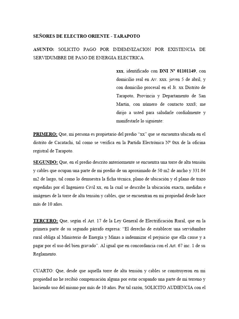 Reclamo A Electro Oriente | PDF