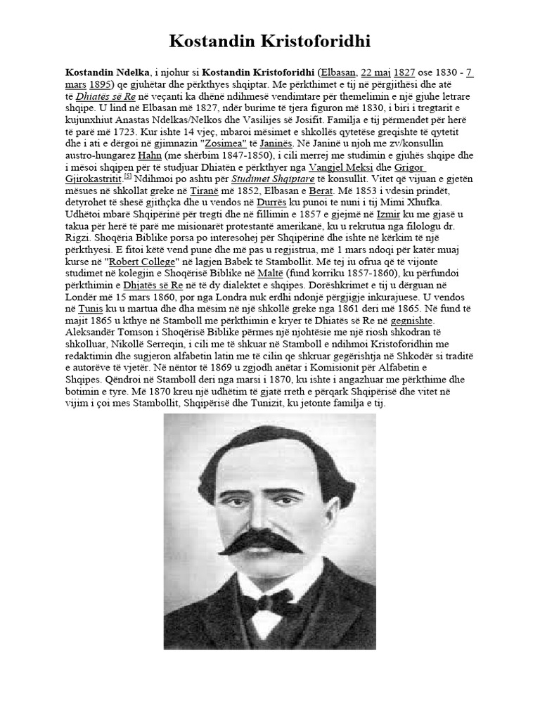 Kostandin Kristoforidhi | PDF
