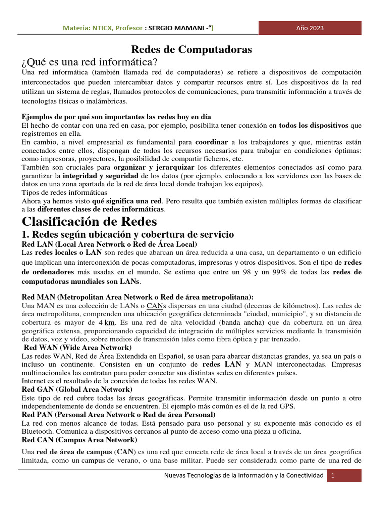 Redes de Computadoras | PDF