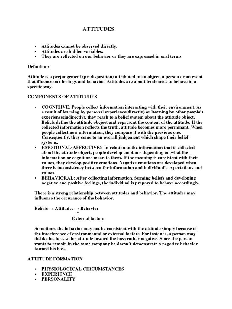 Understanding Attitudes: Components & Influence | PDF | Wellness
