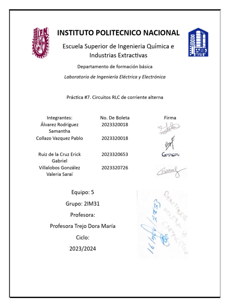 Práctica7 Equipo5 | PDF | Corriente eléctrica | Corriente alterna