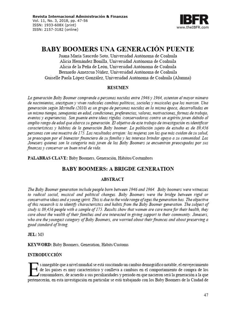 Baby Boomers | PDF | Consumo (economía) | Baby Boomers