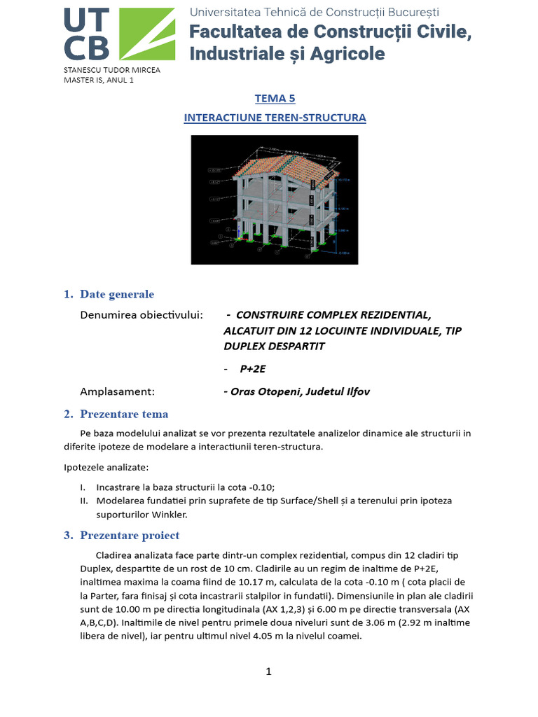 Tema5 - Interactiune Teren Structura | PDF