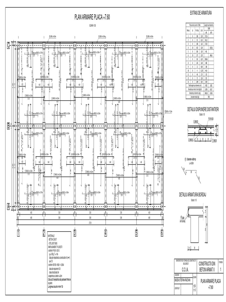 Plan Armare Placa | PDF