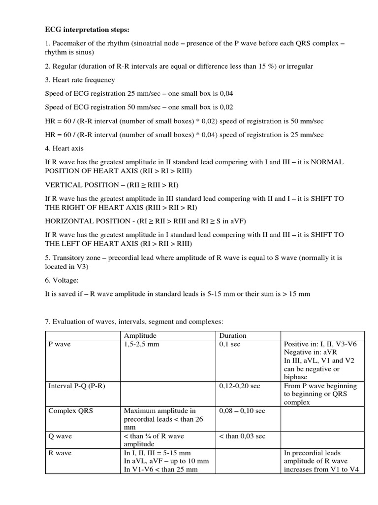 ECG Interpretation: 8 Steps Guide | PDF