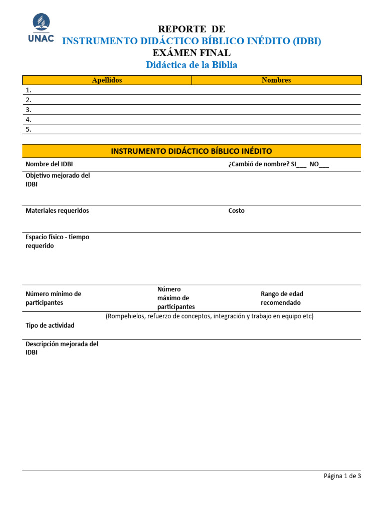 Formato de reporte para final | PDF