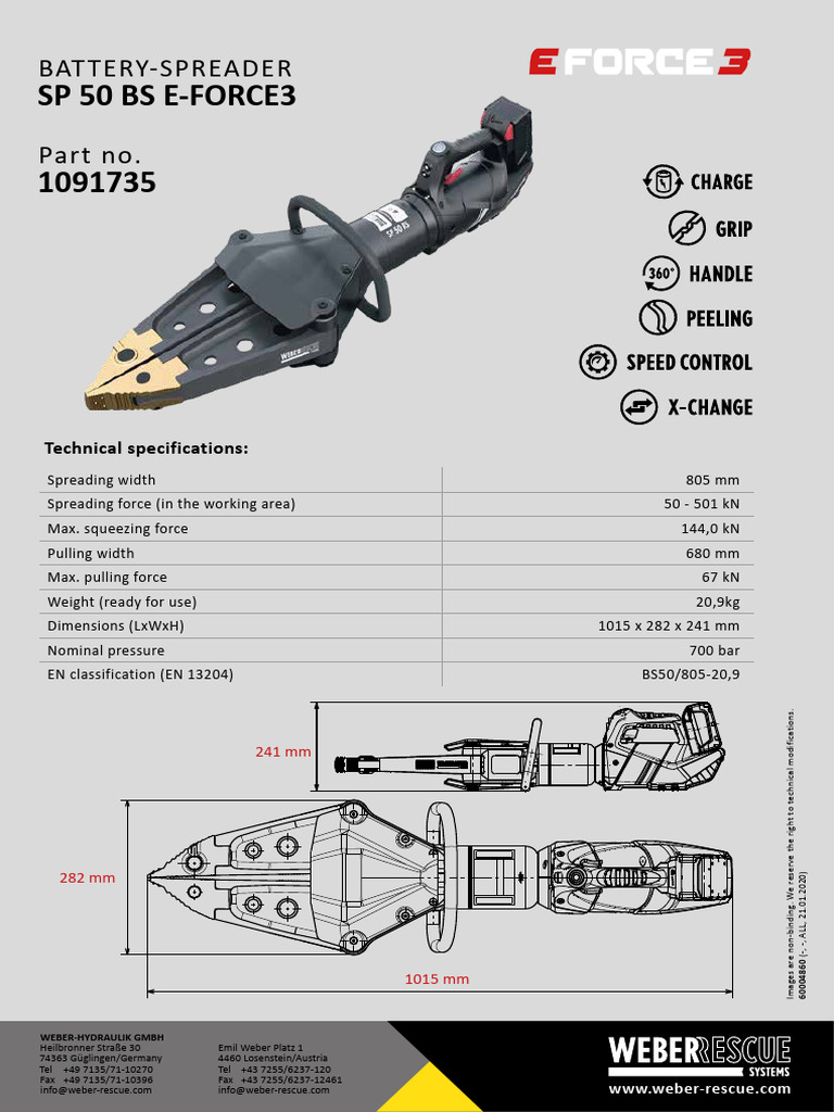 SP 50 BS E-FORCE3 Battery Spreader Specs | PDF | Science & Mathematics ...