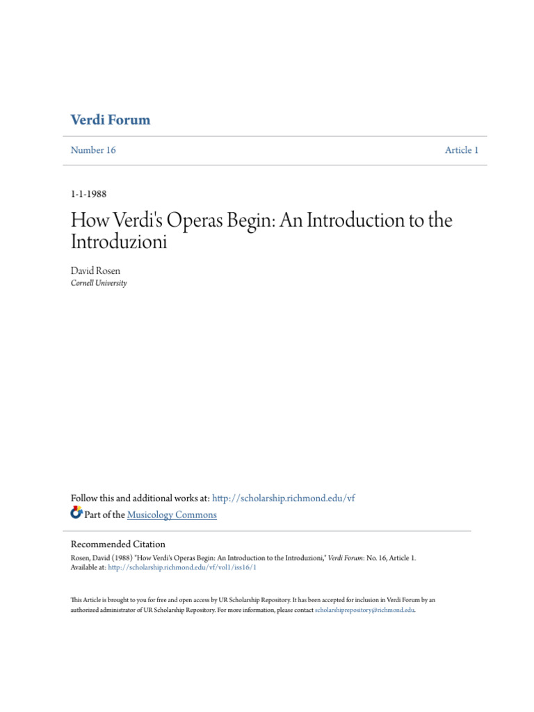How Verdis Operas Begin | PDF