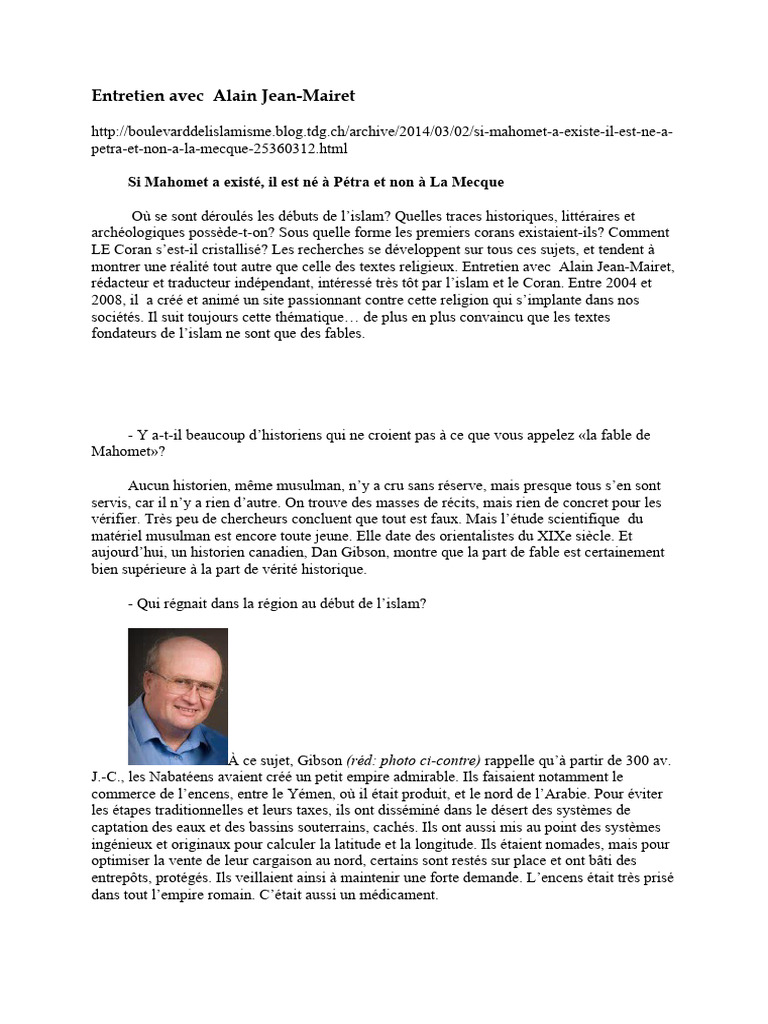 Entretien Avec Alain Jean-Mairet | PDF