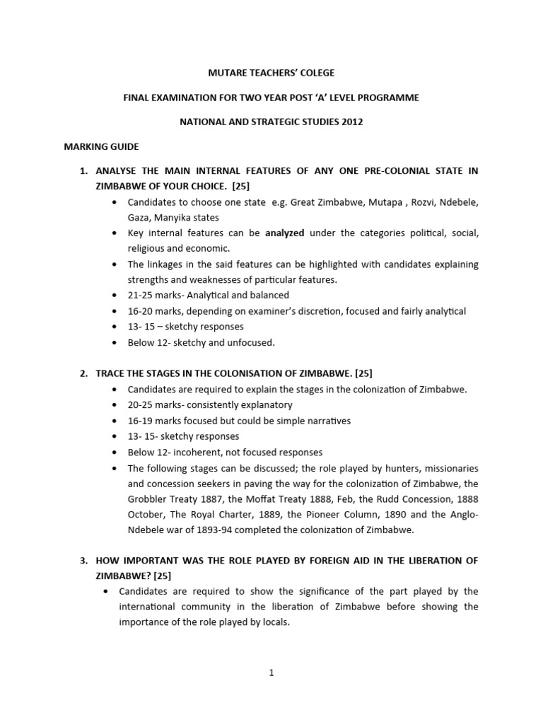 Marking Guide Final 2-2 | PDF
