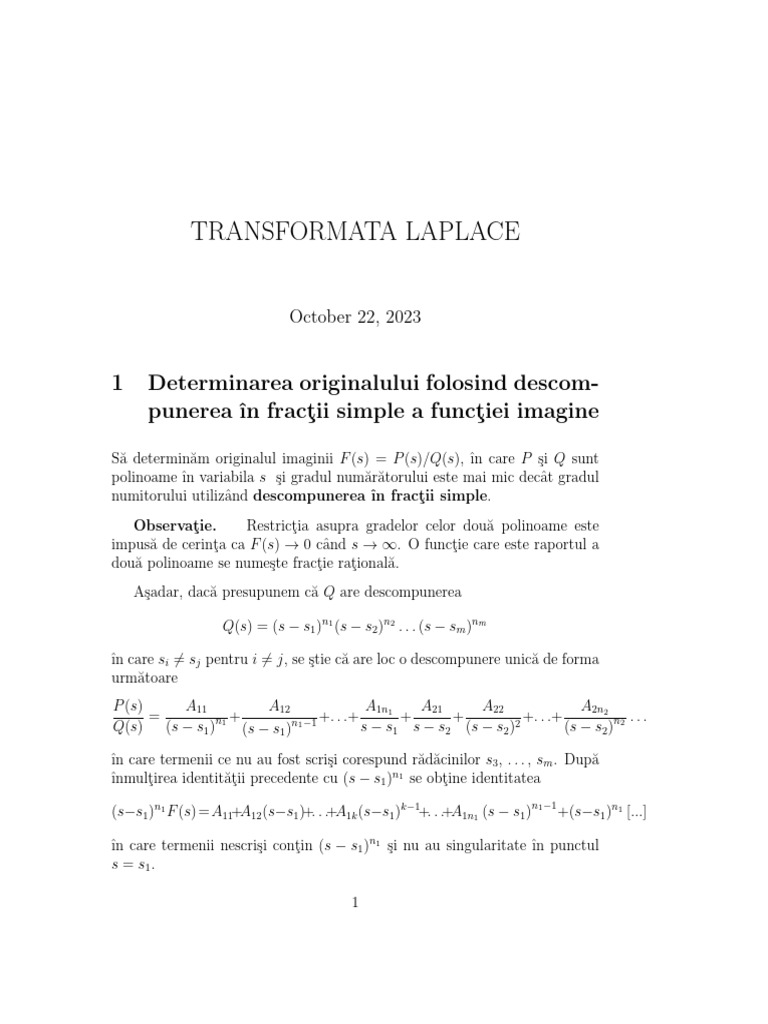 C2-Transformata Laplace | PDF