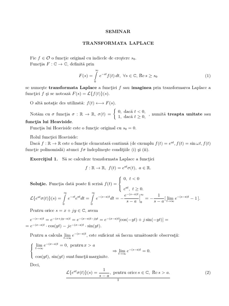 S1-Transformata Laplace | PDF