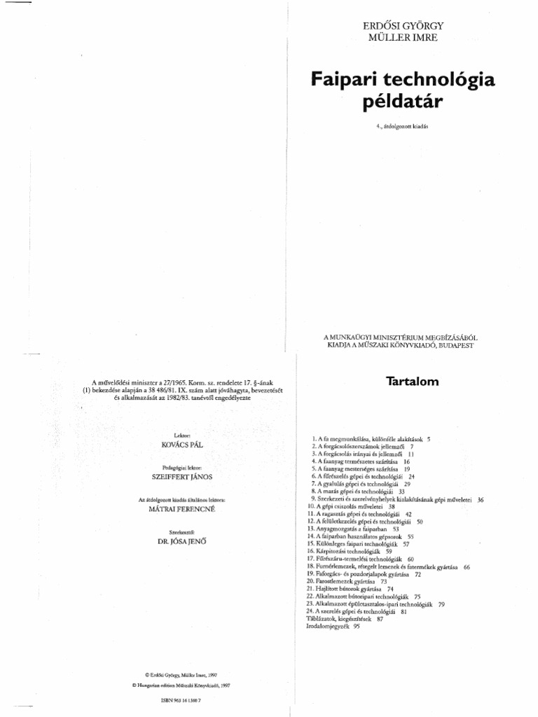 Új Faipari Géptan Példatár | PDF