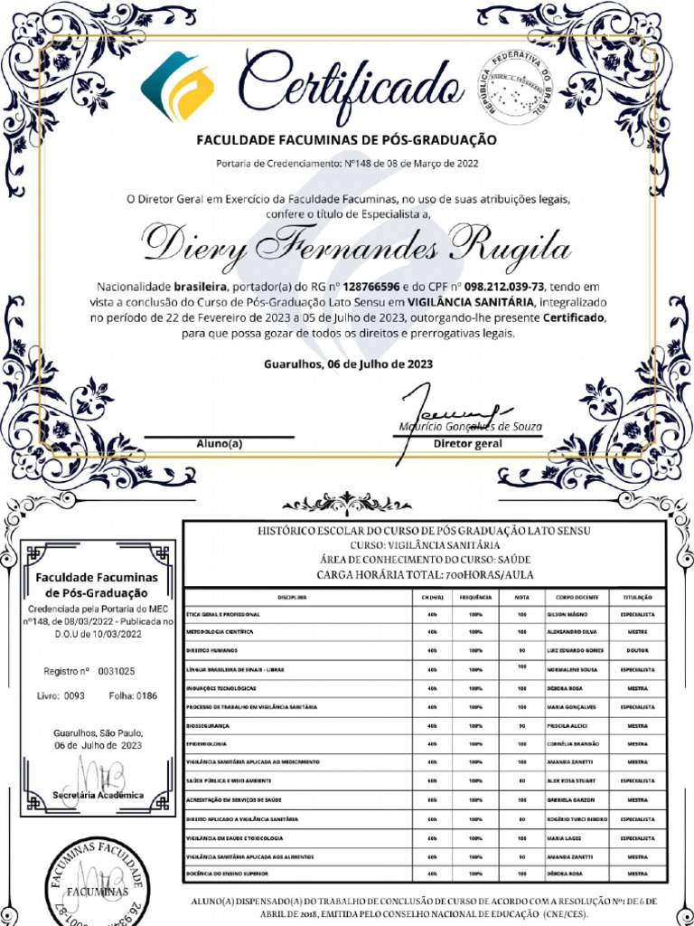 CERTIFICADO Pós | PDF