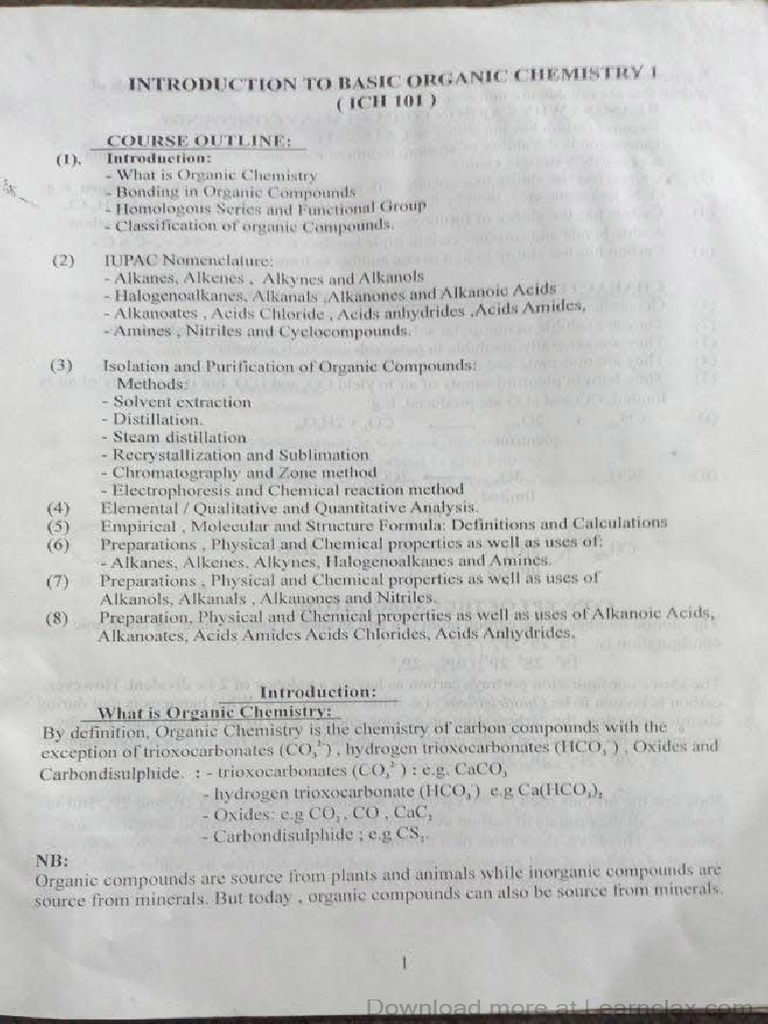 ICH101-Introduction To Basic Organic Chemistry Material-ICH UNIZIK-2021 ...