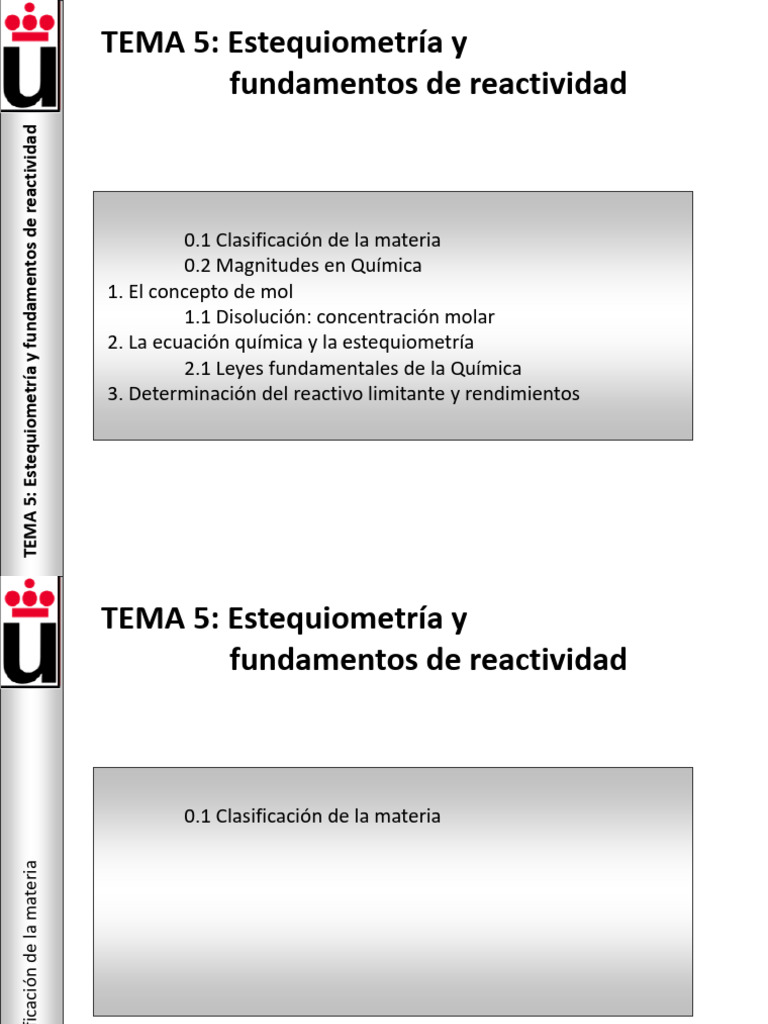 Tema5 Estequiometría IOI ORM 2023 2024 | PDF