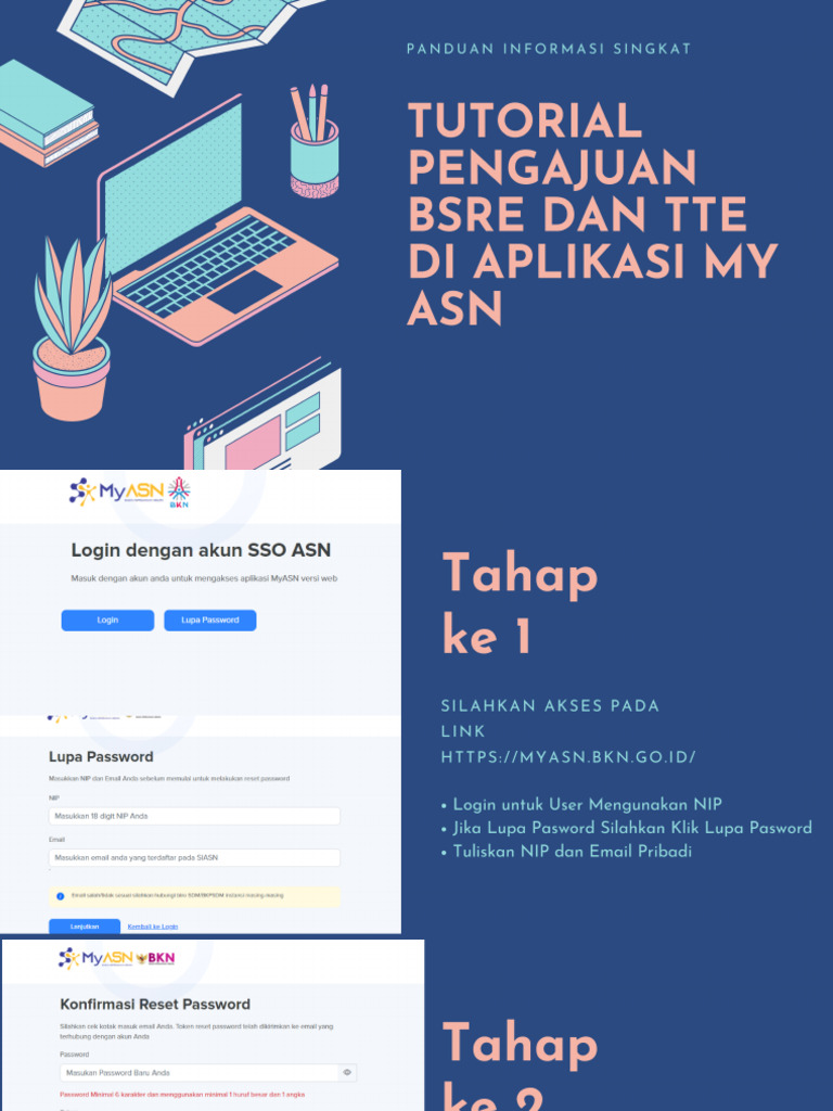 Tutorial Pengaktifan Tte Dan Sertifikat Bsre Di Aplikasi My Asn | PDF