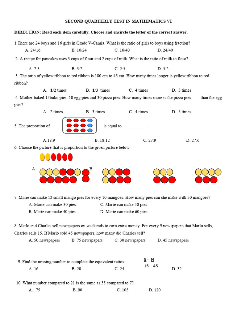 2nd QA in MATH 6 | PDF | Percentage | Exponentiation