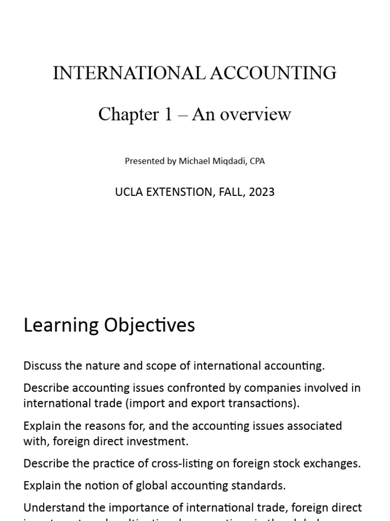 Chapter 1 - International Accounting | PDF