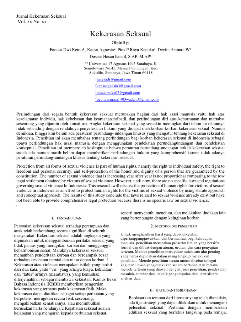 Paper PKN Kekerasan Seksual | PDF | Sains & Matematika