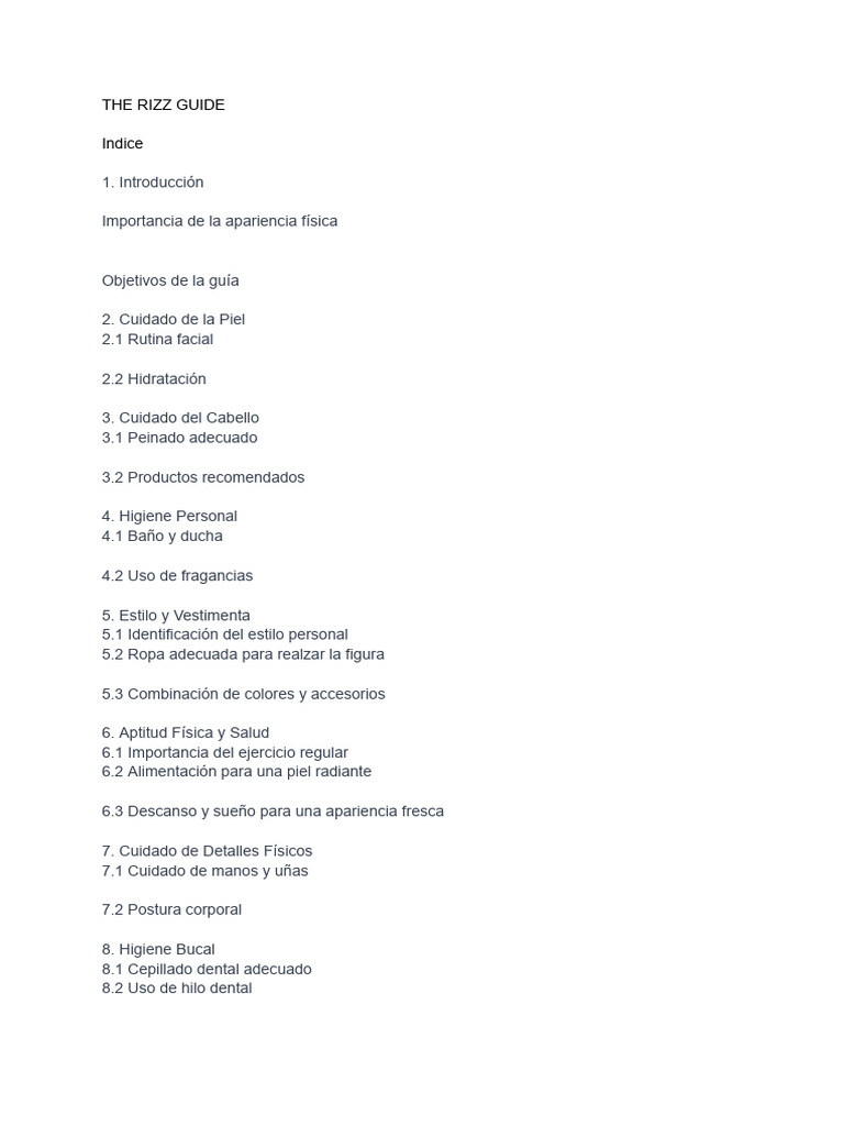Guía Rizz para Mejorar tu Atractivo | PDF