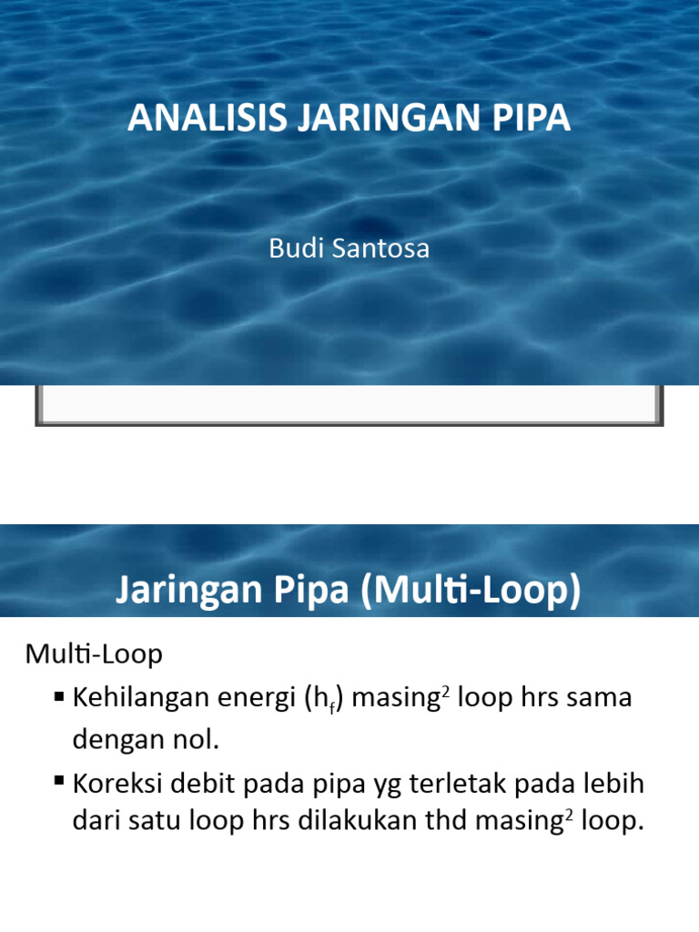 06b-Analisis Jaringan Pipa (Multi-Loop) | PDF