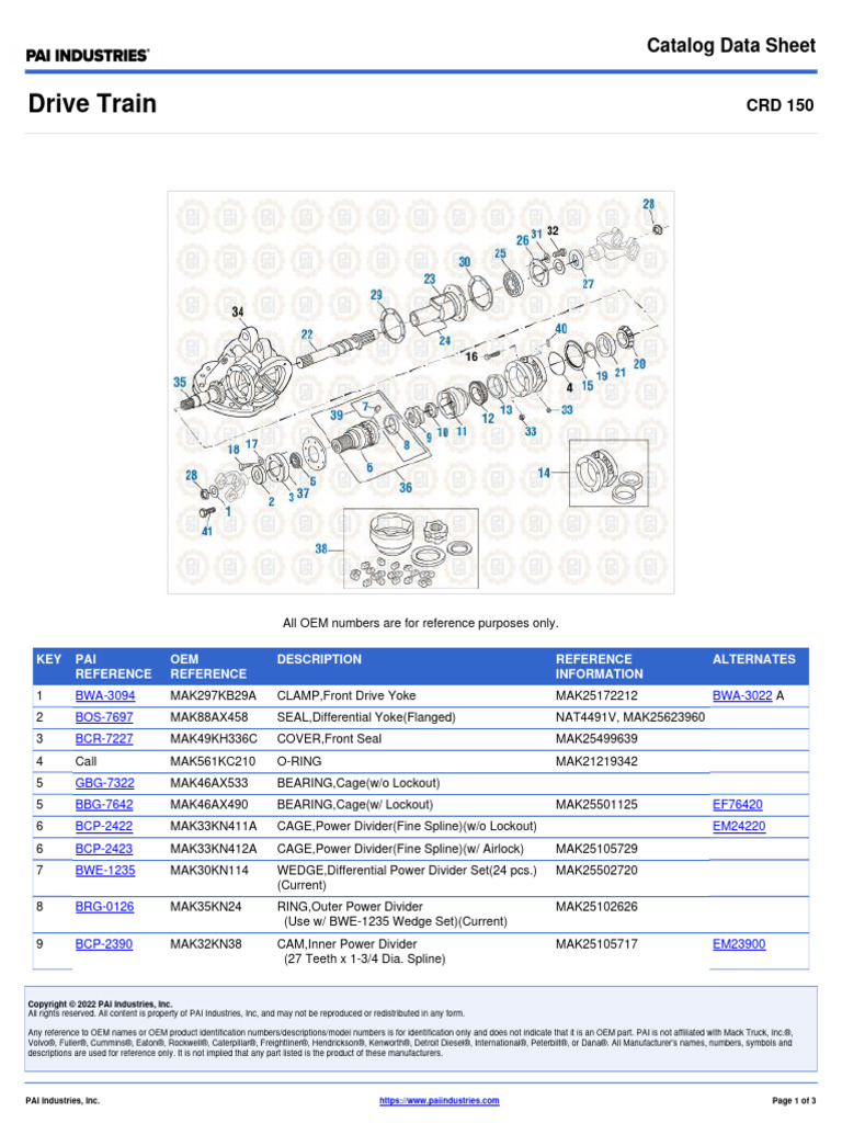 Part List Front CRD150 - 1 | PDF