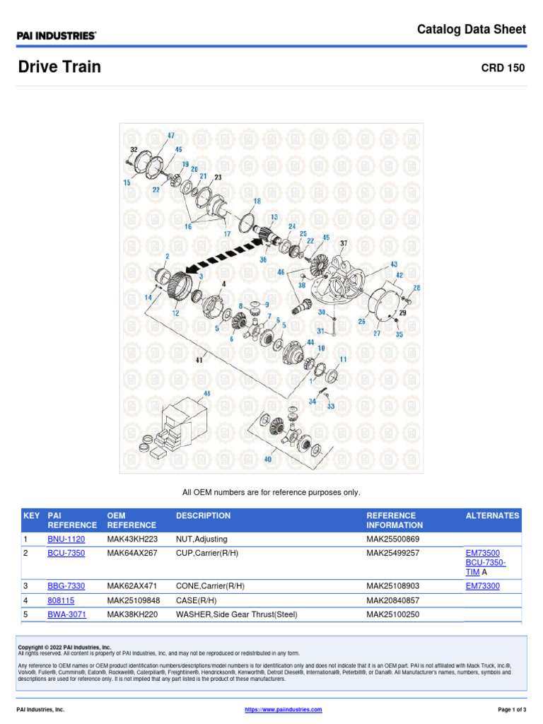 Part List Front CRD150 - 2 | PDF | Gear | Mechanical Engineering