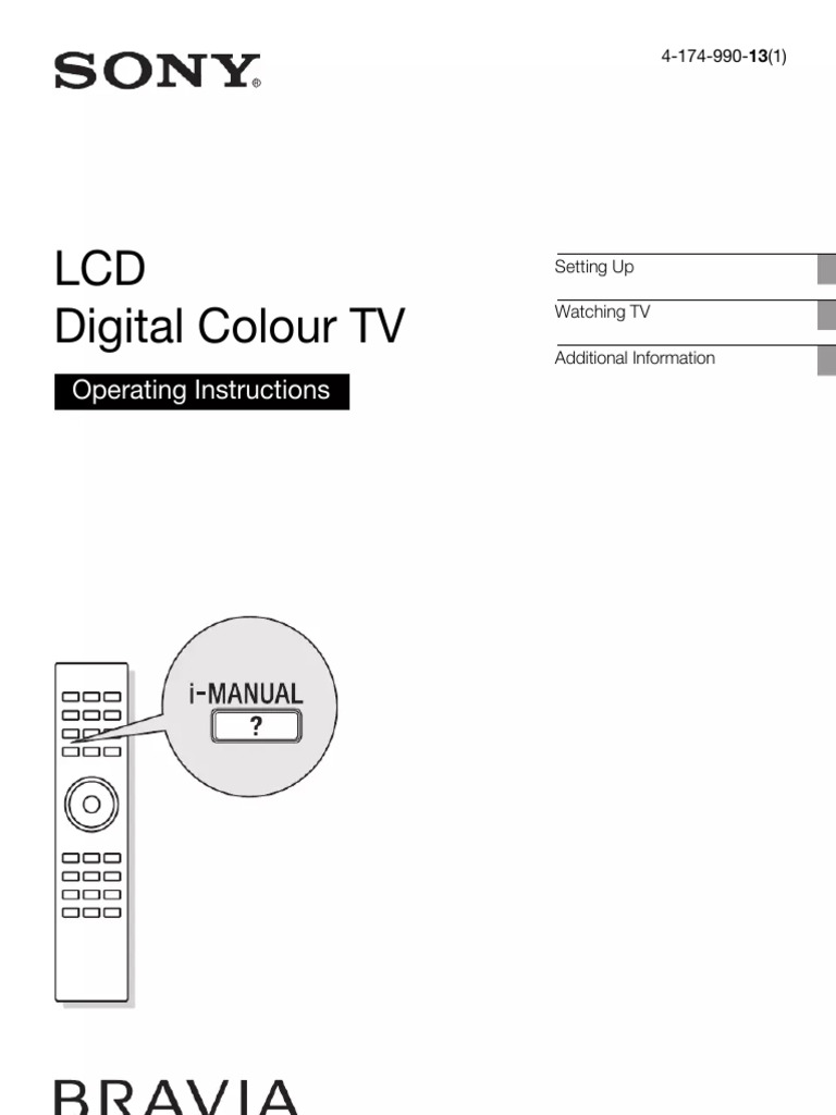 Sony Bravia KDL-40EX503 User Manual (English - 24 Pages) | PDF