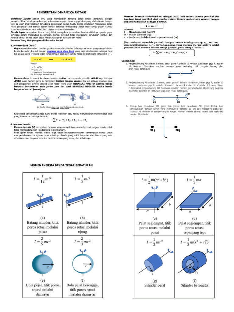 Materi Momen Gaya Dan Momen Inersia | PDF