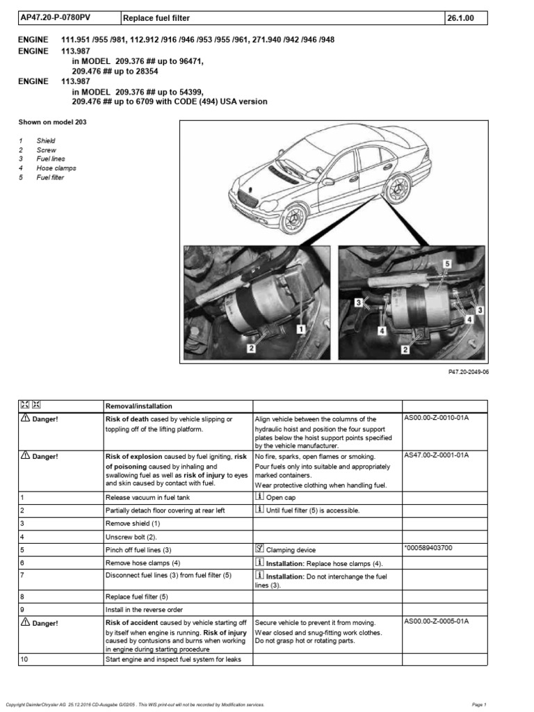 w203-replace-fuel-filter | PDF