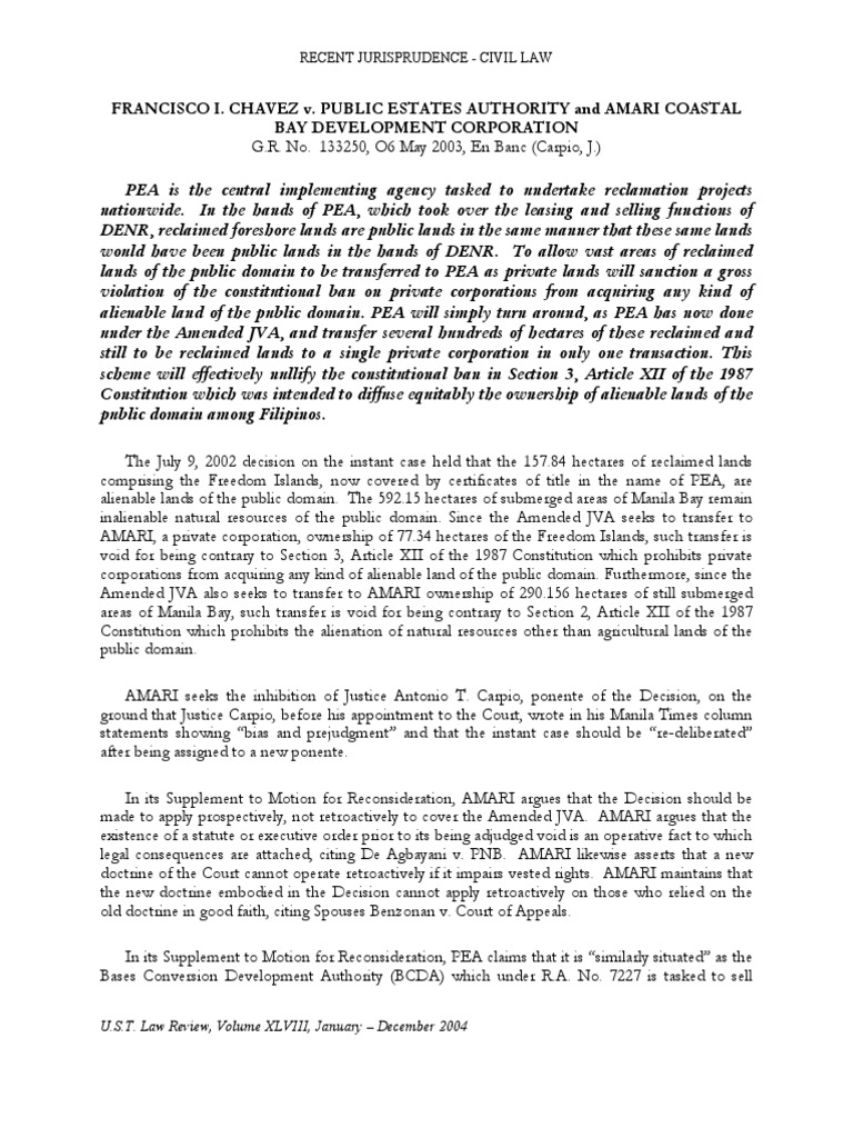 Chavez v. PEA and AMARI | PDF | Ex Post Facto Law | Jurisprudence