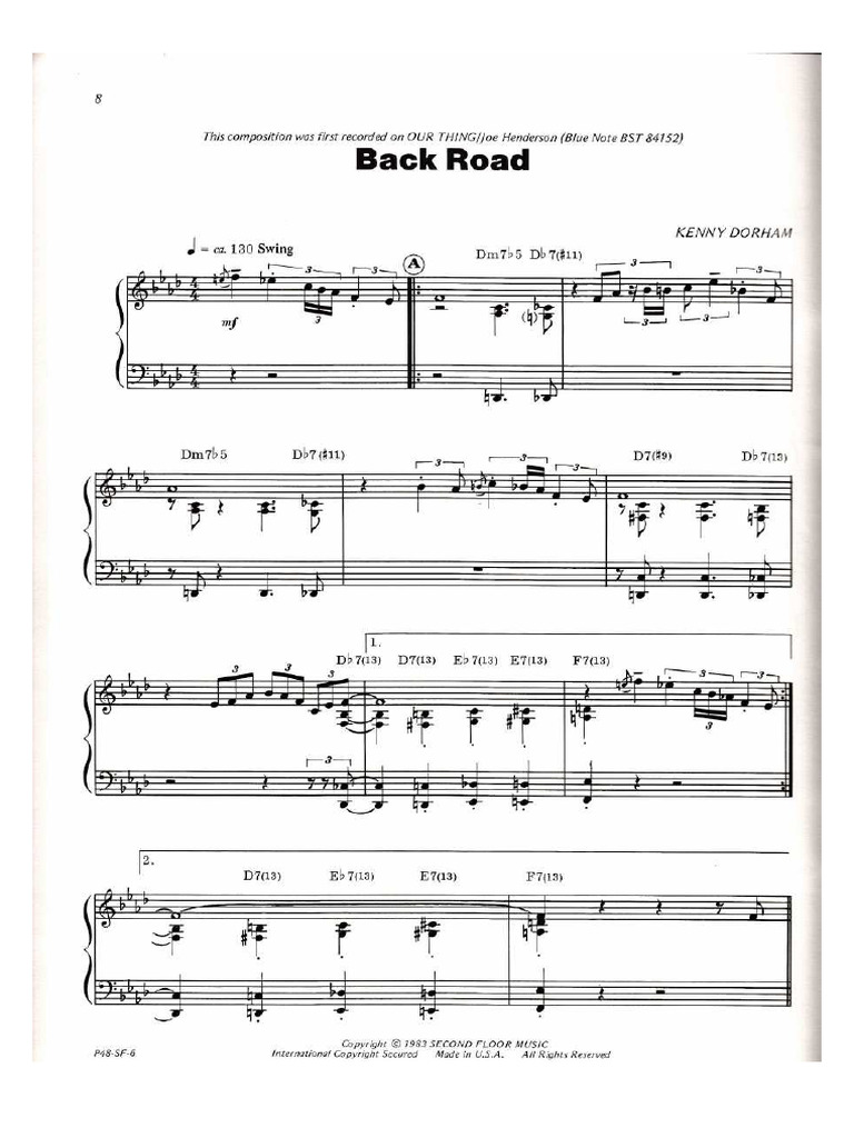 Back Road (K. Dorham) | PDF