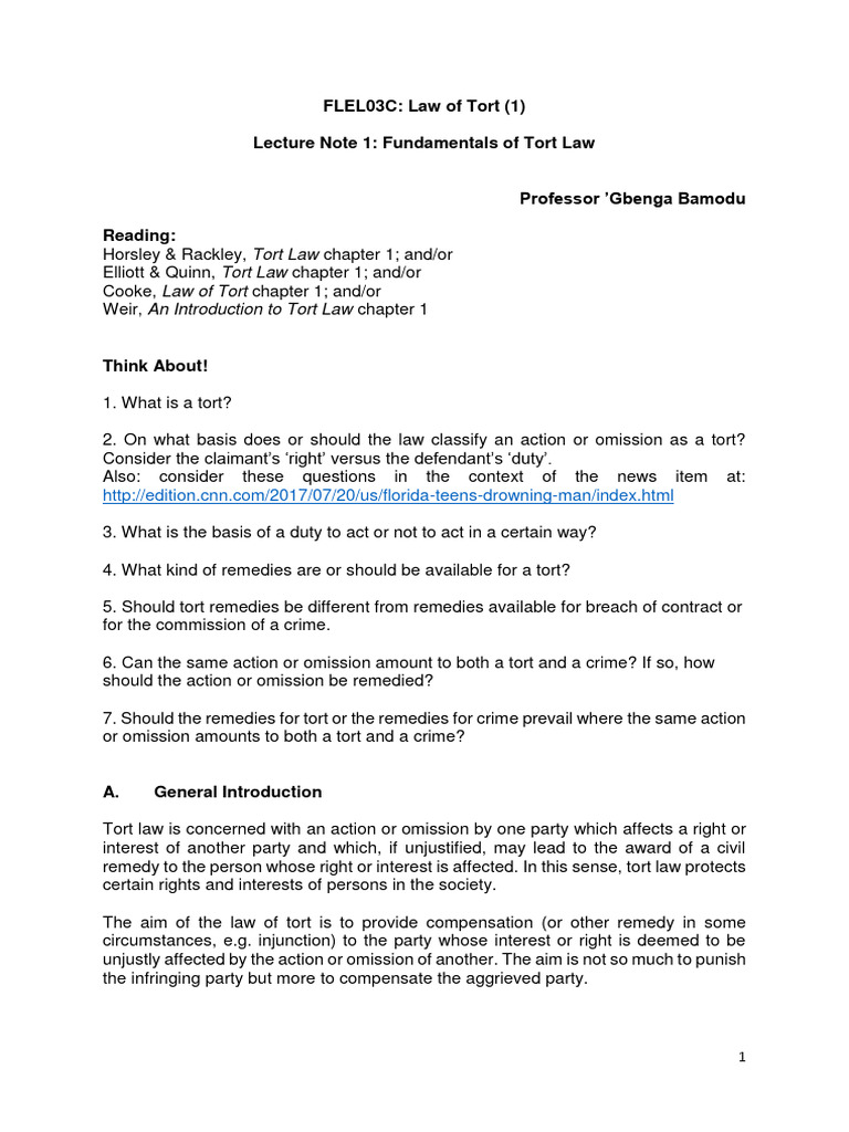 Lecture Note 1 | PDF | Law