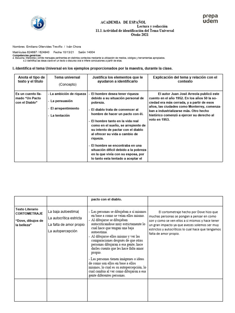 Tema Universal | PDF | Amor