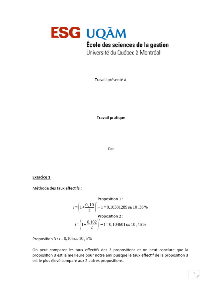 TP1 FIN3500.corrigé | PDF