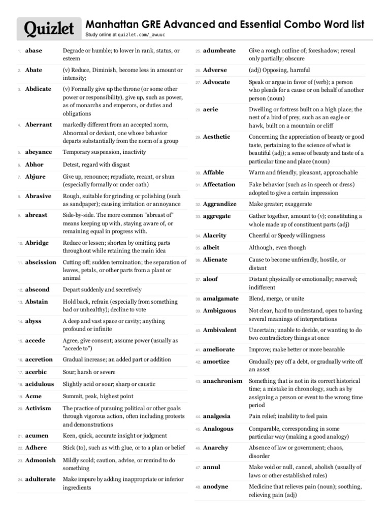 Manhattan GRE Advanced and Essential Com | PDF | Greed
