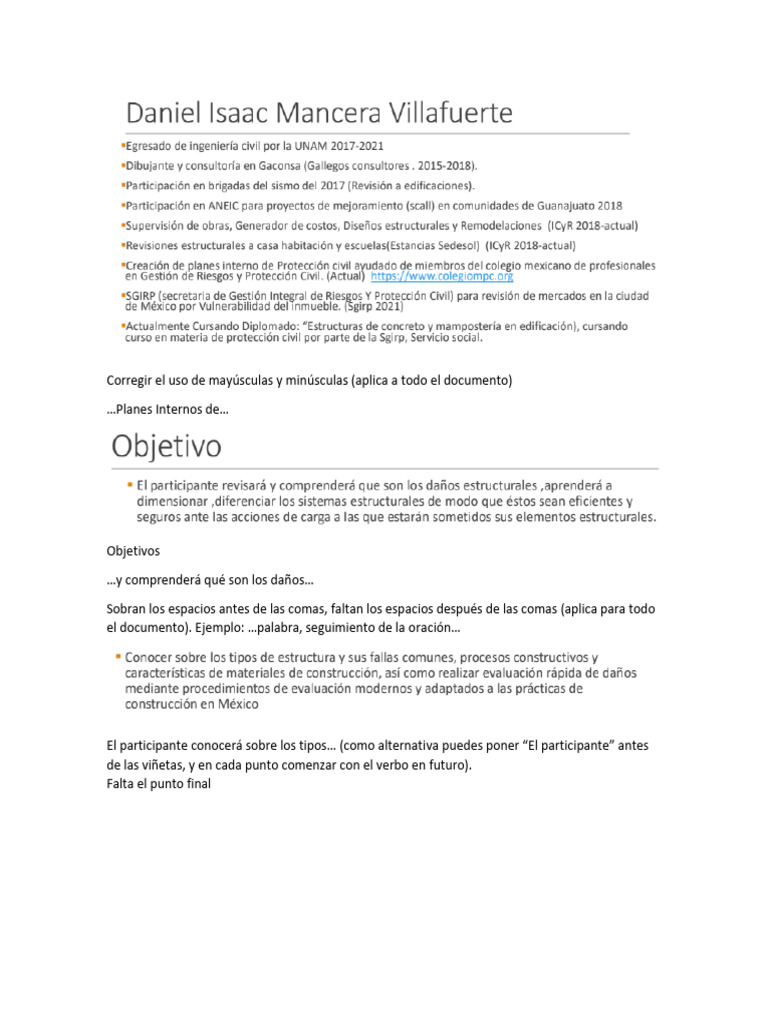 Correcciones Presentación Daniel | PDF | Informática