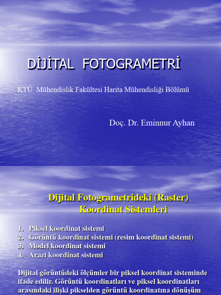 Dijital Fotogrametri-Yöneltmeler | PDF