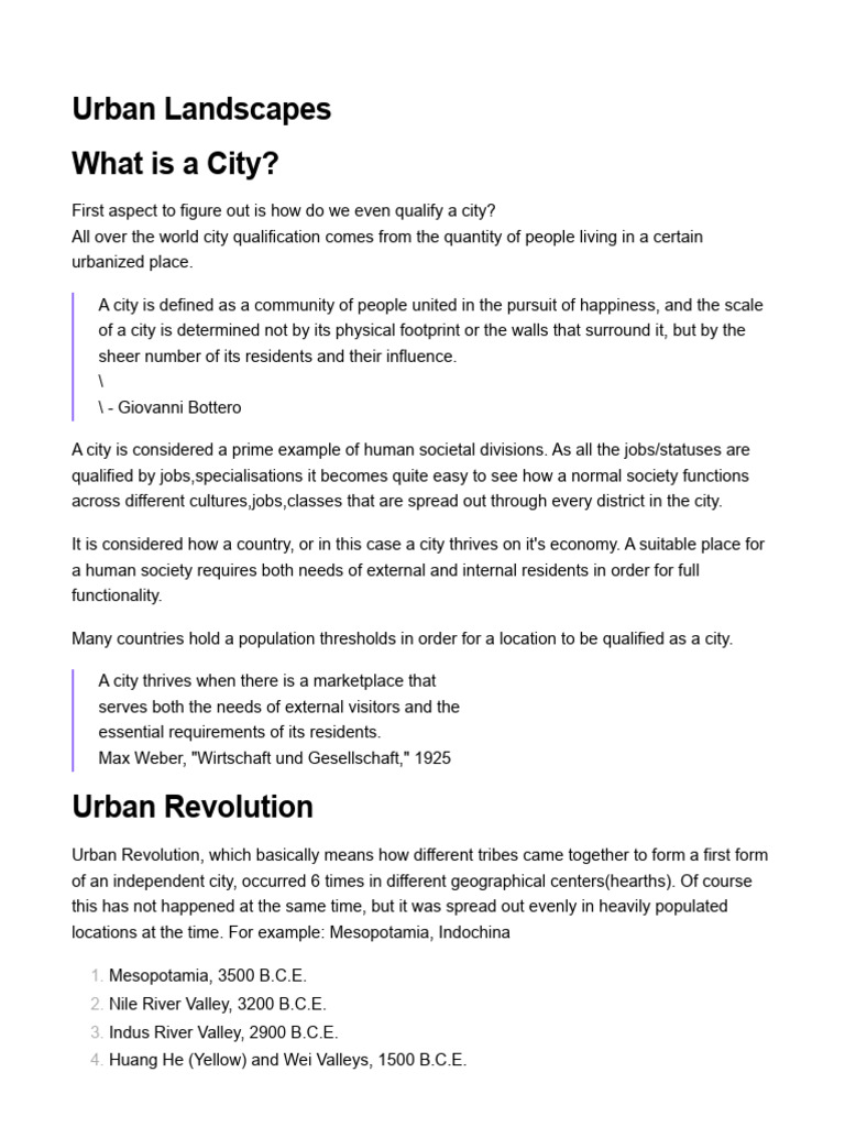 Urban Landscapes | PDF