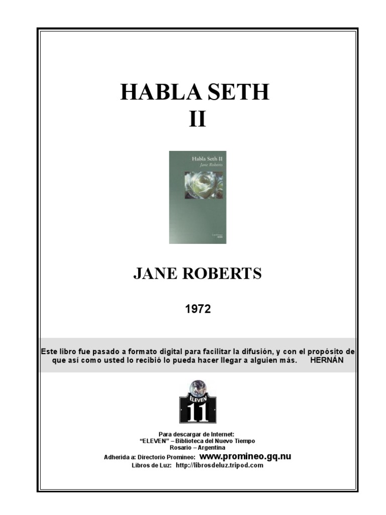Roberts, Jane - Habla Seth 2 | PDF | Hombre | Vida