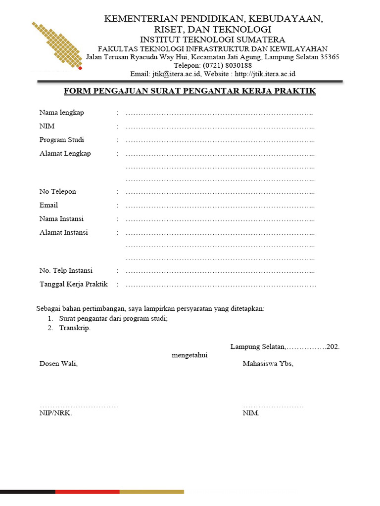 Form-Pengantar-Kerja-Praktik | PDF