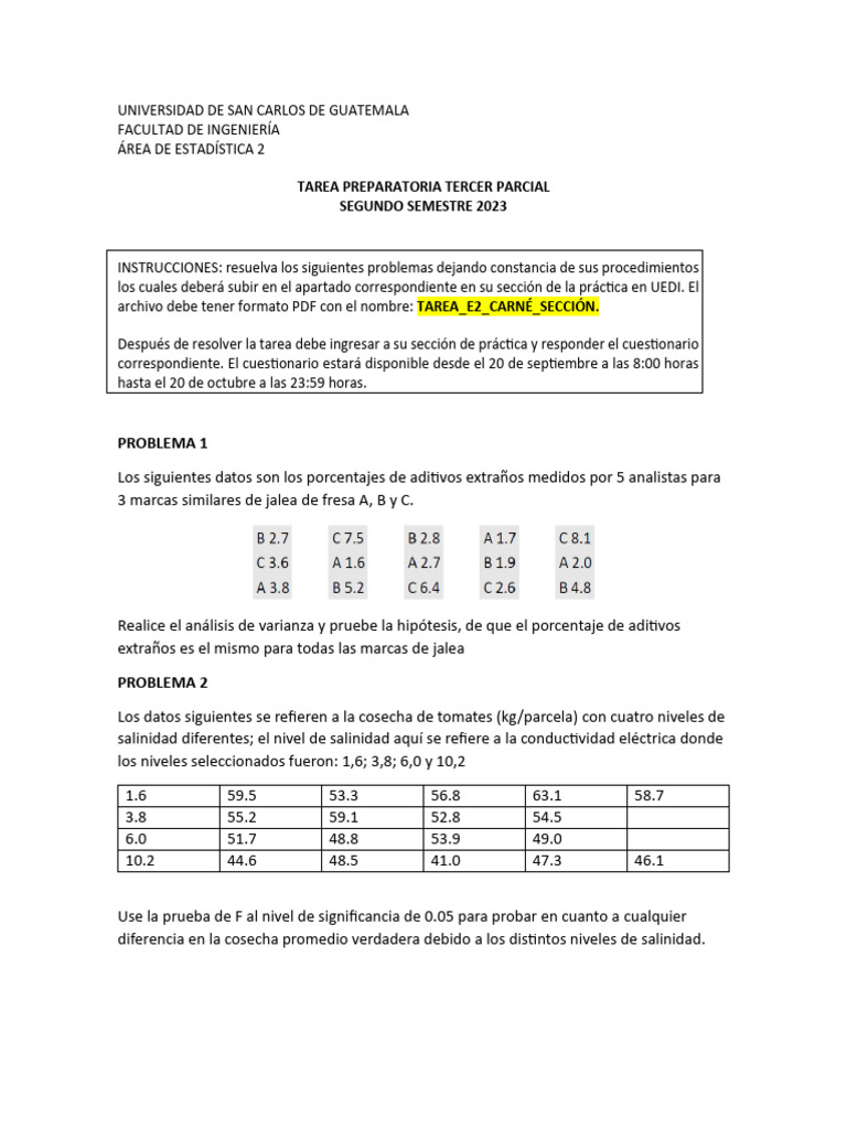 Tarea 3 - E2 - 2S2023 | PDF | Experimentar