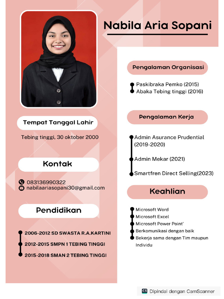 Nabila Aria Sopani CV 1 | PDF