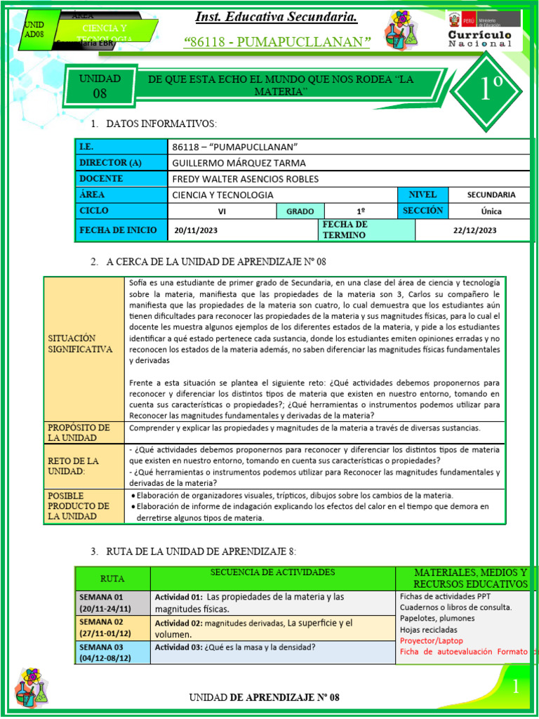 1º Unidad 7 Cyt - 2023 | PDF