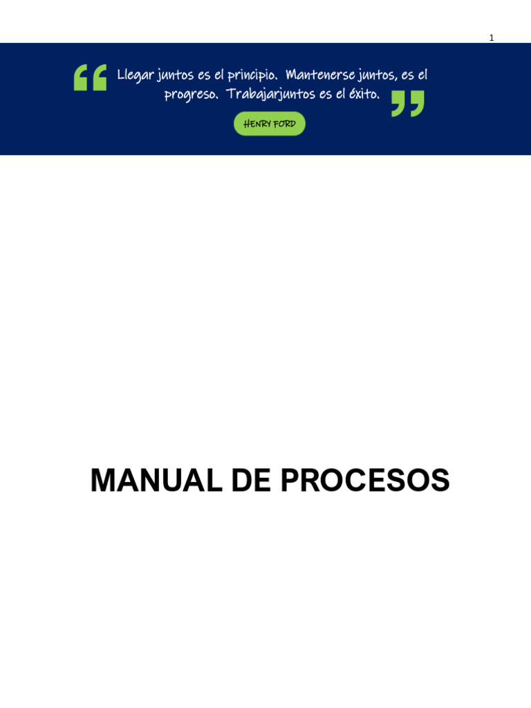 Manual de Procesos | PDF